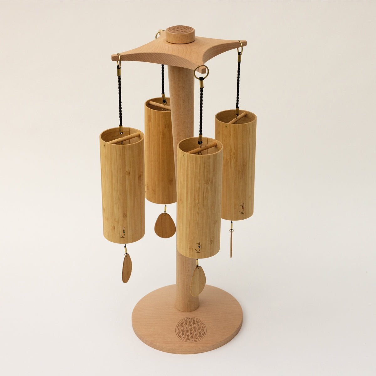 Koshi Wind Chimes Set of 4 + Designer Stand Terra/Aqua/Aria/Ignis ...